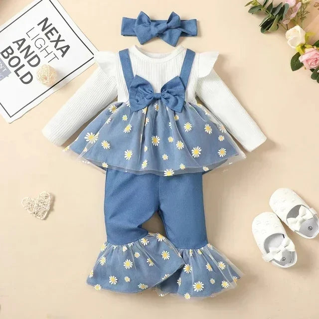 The Denim Daisy Bell Outfit for Baby Girls – Jadey's Closet